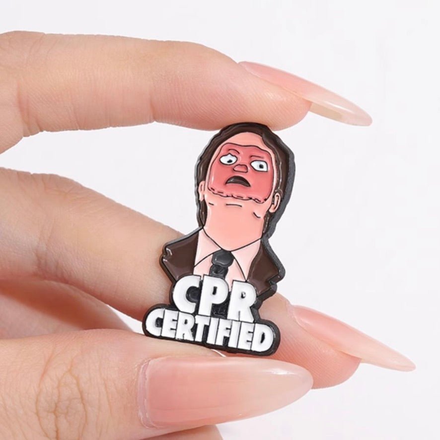 Enamel Pin – CPR Certified (Dwight Schrute from The Office) - First Aid ...