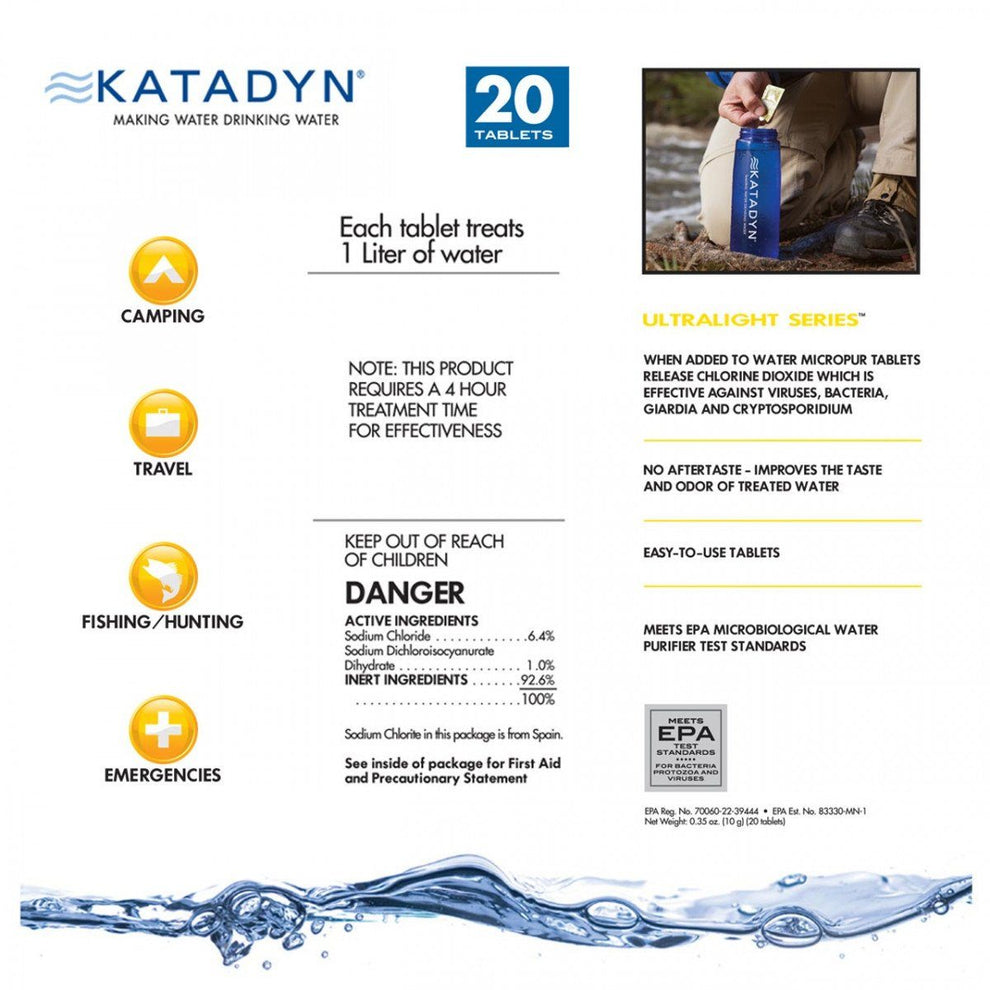 KATADYN Micropur Water Purification Tablets (20 Tablets)